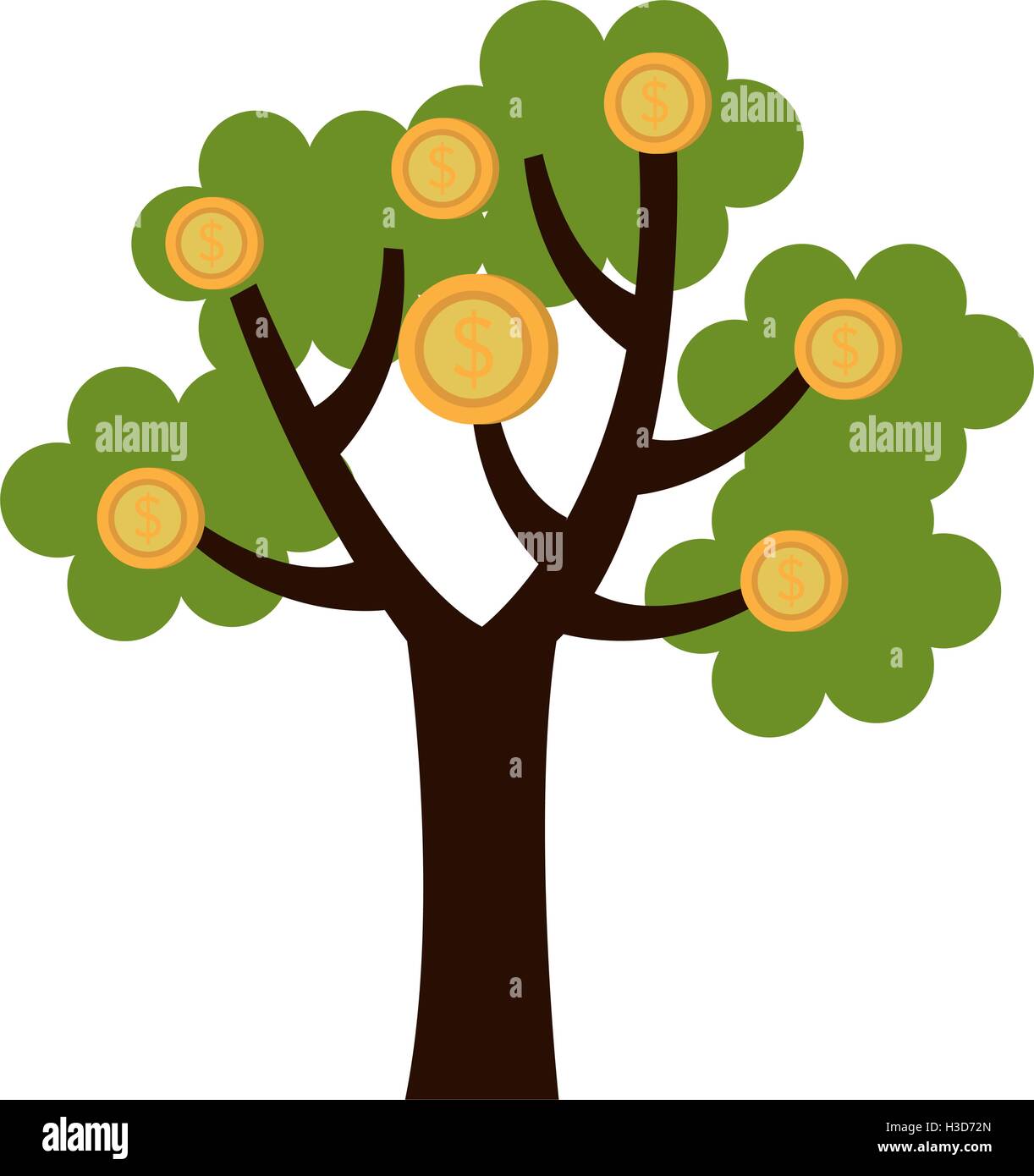 green tree with gold coins Stock Vector Image & Art - Alamy