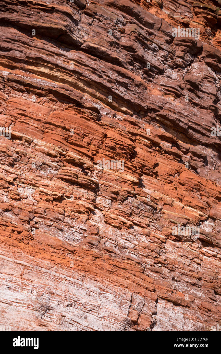 Red rock structure, texture on Island Helgoland, Germany Stock Photo ...