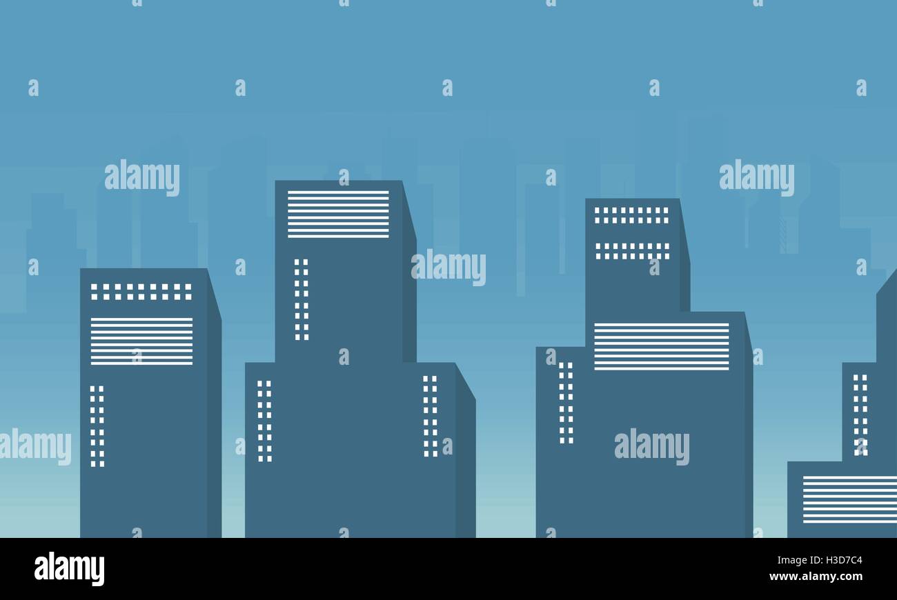 Silhouette of building design vector flat Stock Vector Image & Art - Alamy
