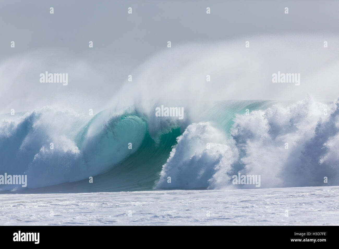 Ocean waves crashing water power scenic landscape from weather storms ...