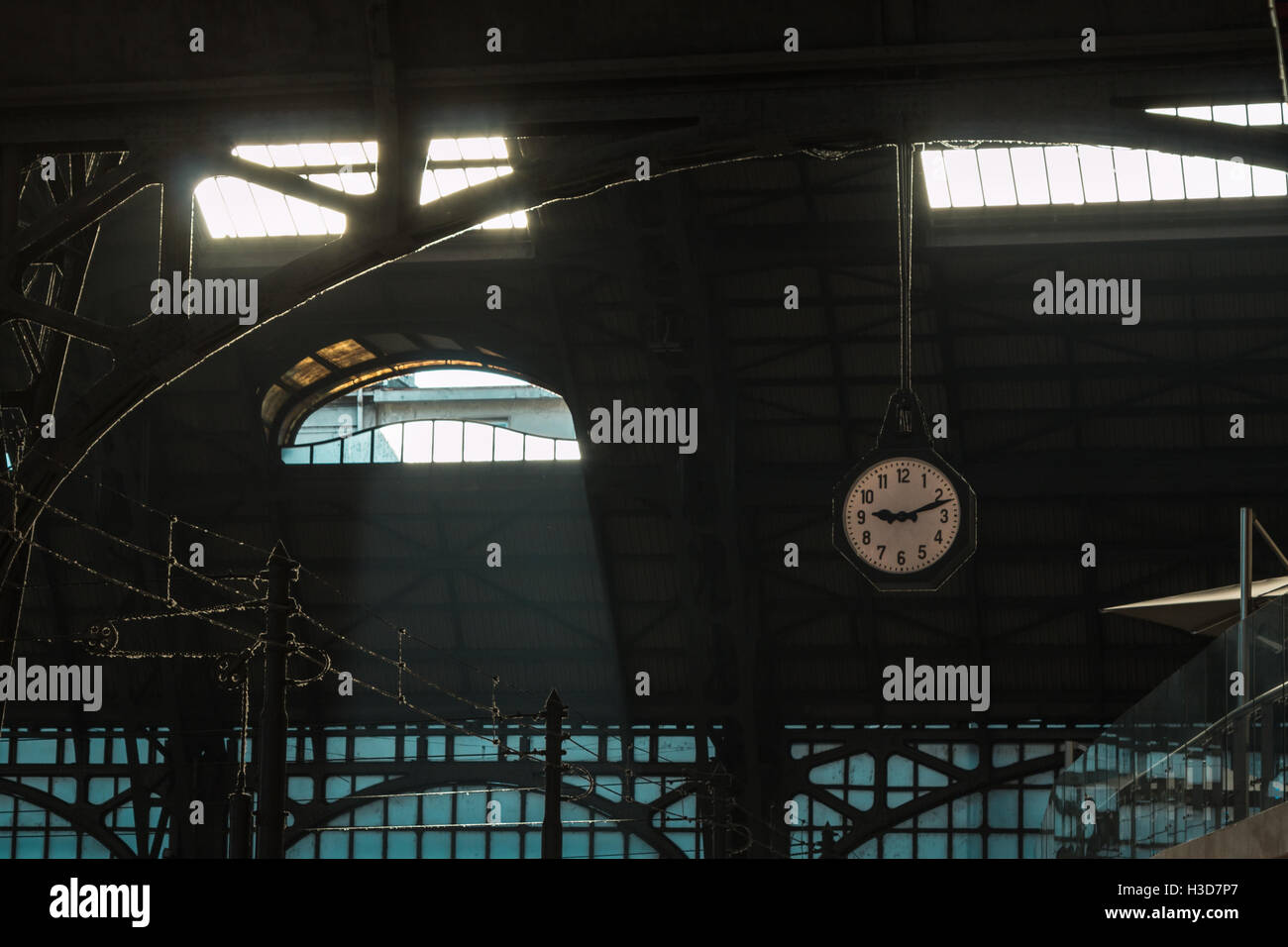 Inside Classical Train Station: Architectural Roof, Iron Structure and ...