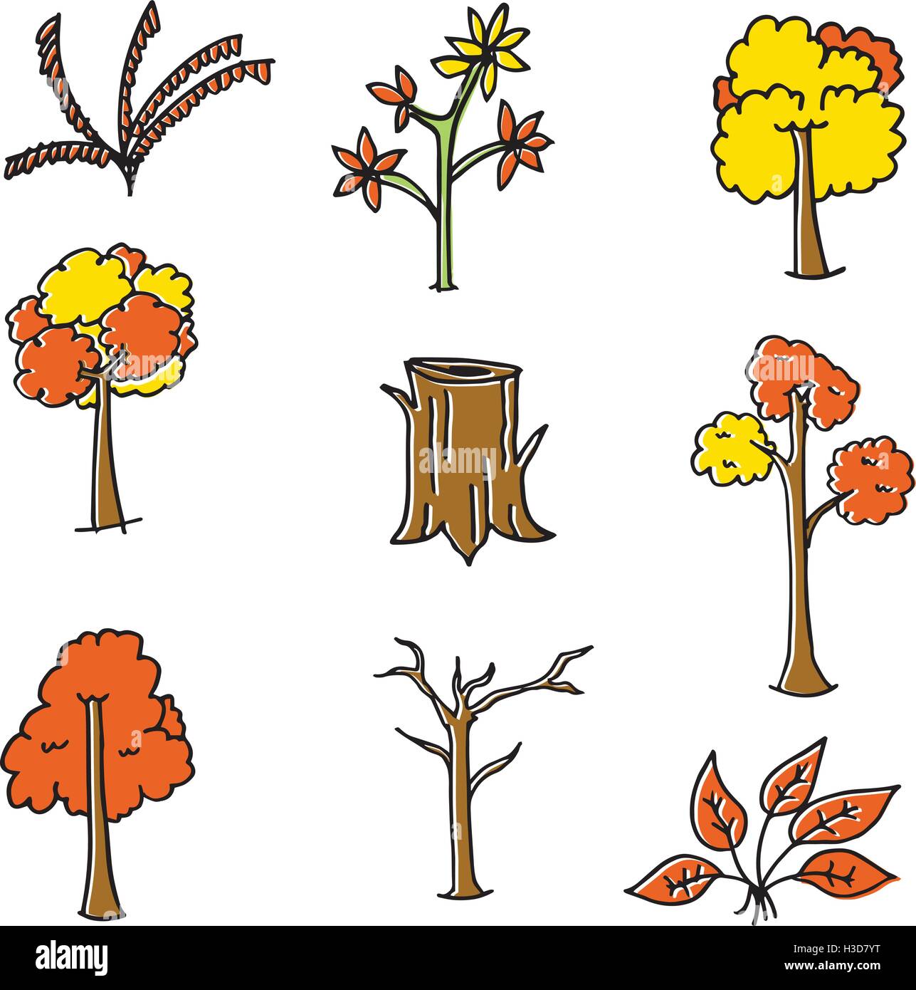 Doodle of tree vector art Stock Vector Image & Art - Alamy