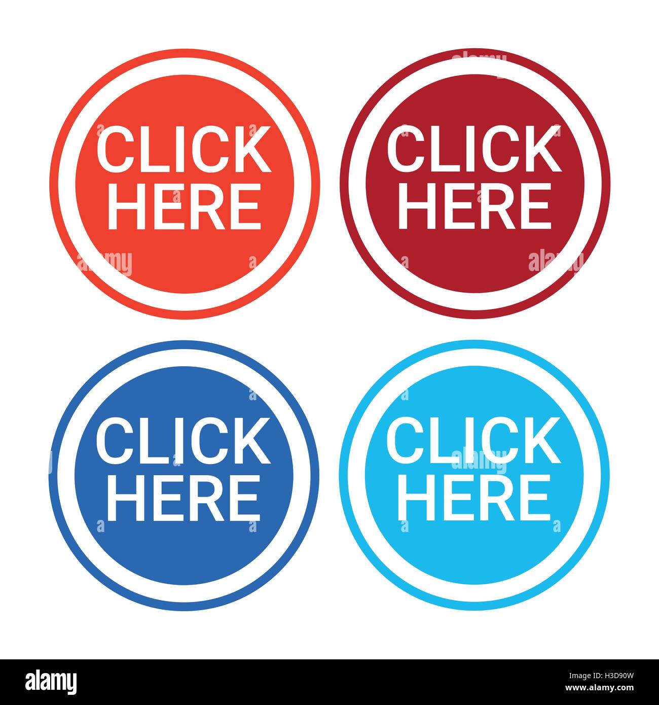 Click Here Button Colorful Web Icon Set Stock Vector Image & Art - Alamy