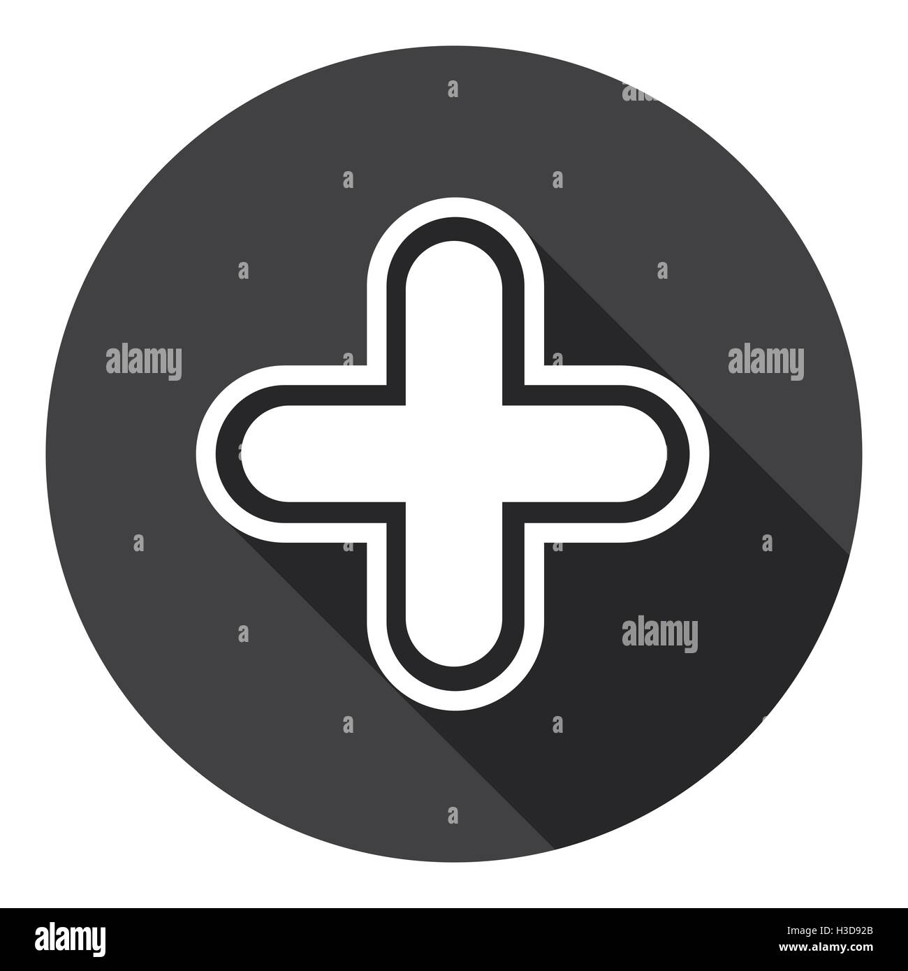 Plus Icon Web Cross Button Stock Vector Image & Art - Alamy
