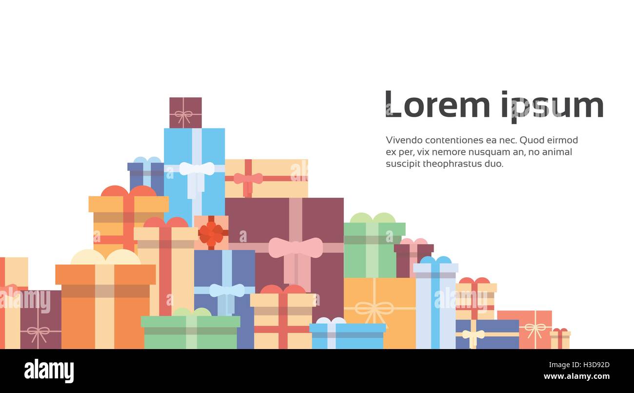 Present Colorful Gift Collection Box Set Banner Stock Vector Image ...