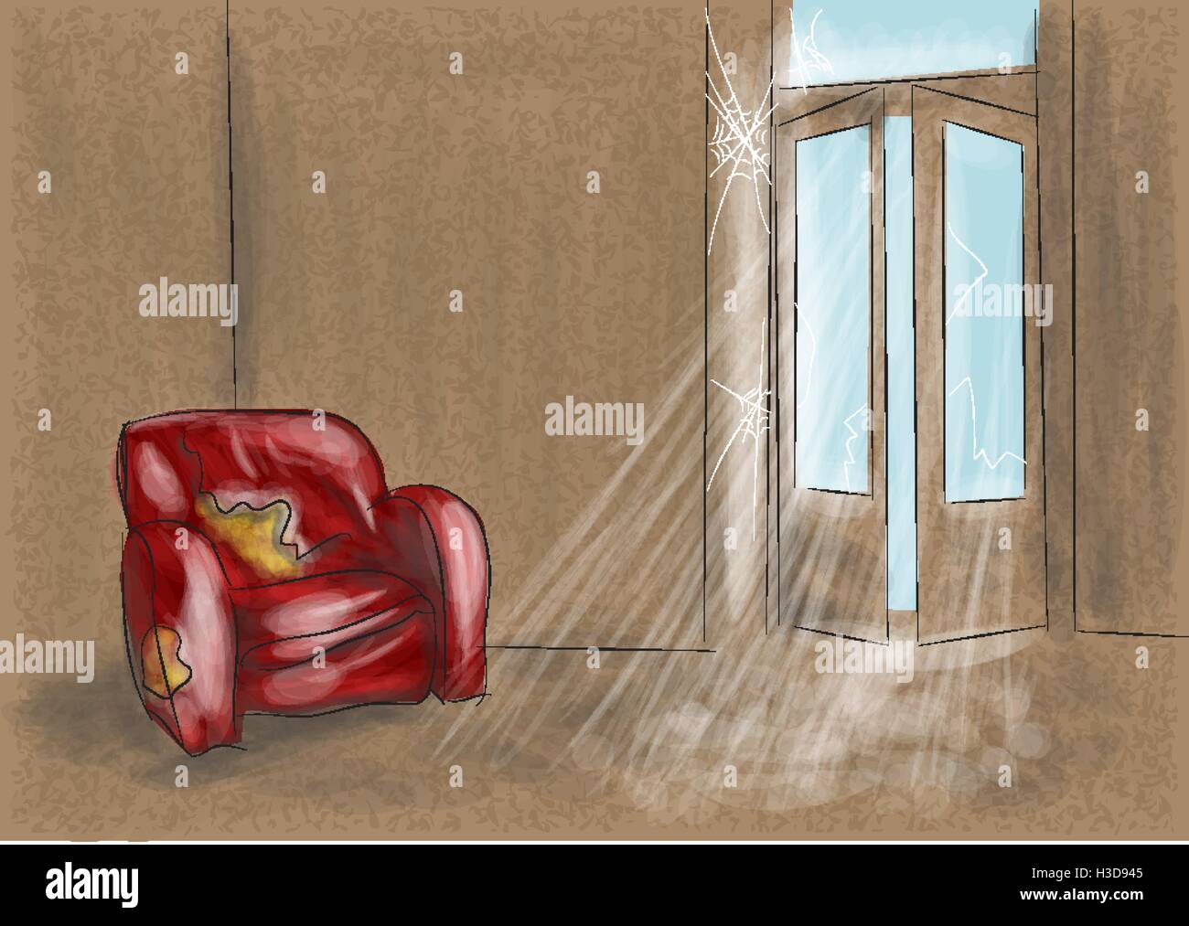 Abandoned old house broken Stock Vector Images - Alamy