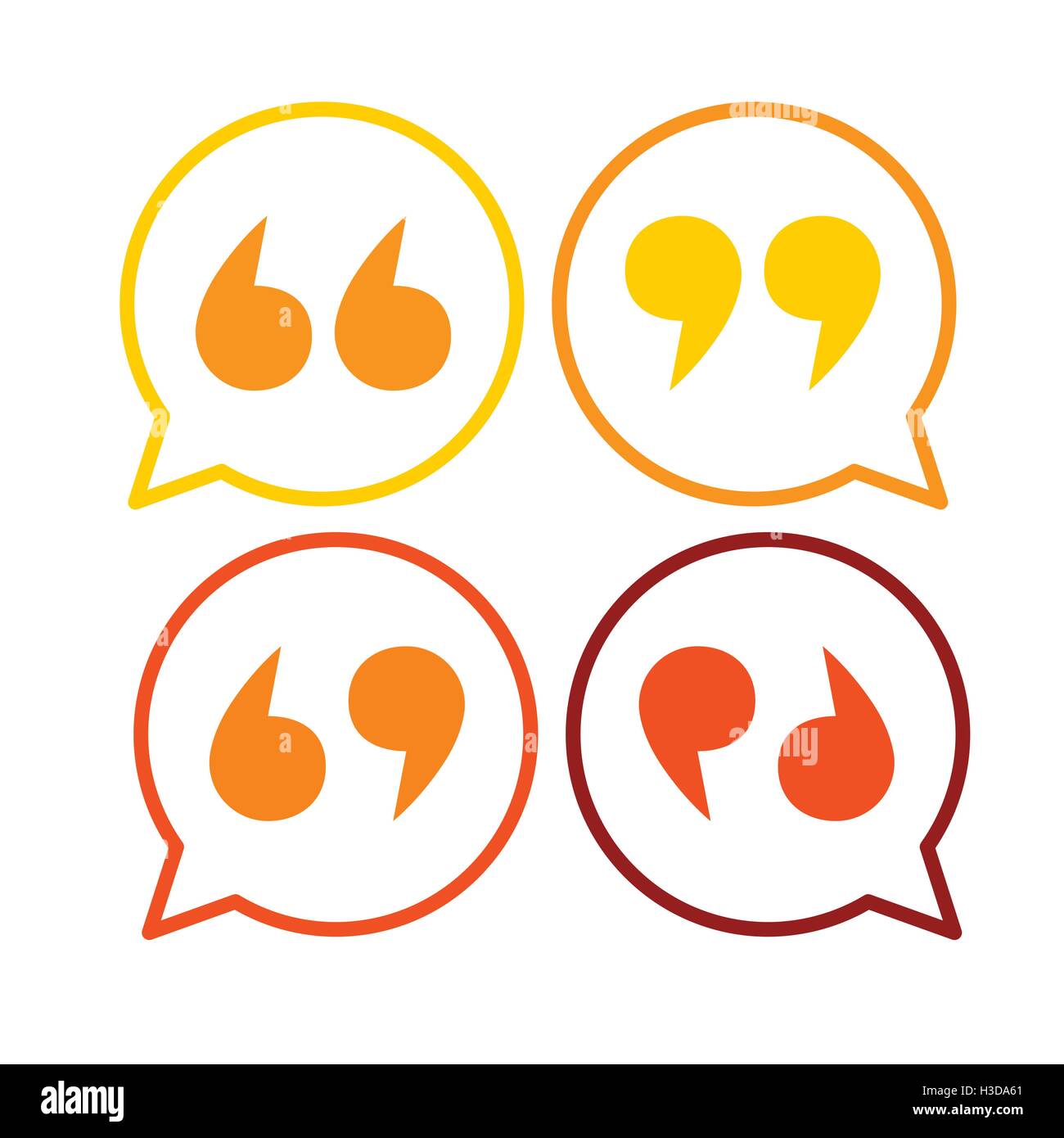 Quotes Icon Quotation Mark Colorful Set Stock Vector Image & Art - Alamy