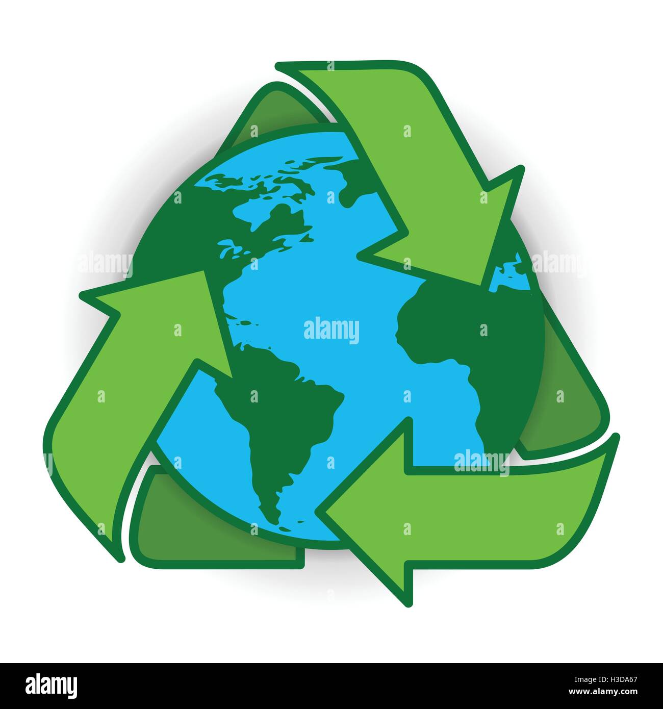 Recycle Earth Globe Symbol Green Logo Web Icon Stock Vector Image & Art ...