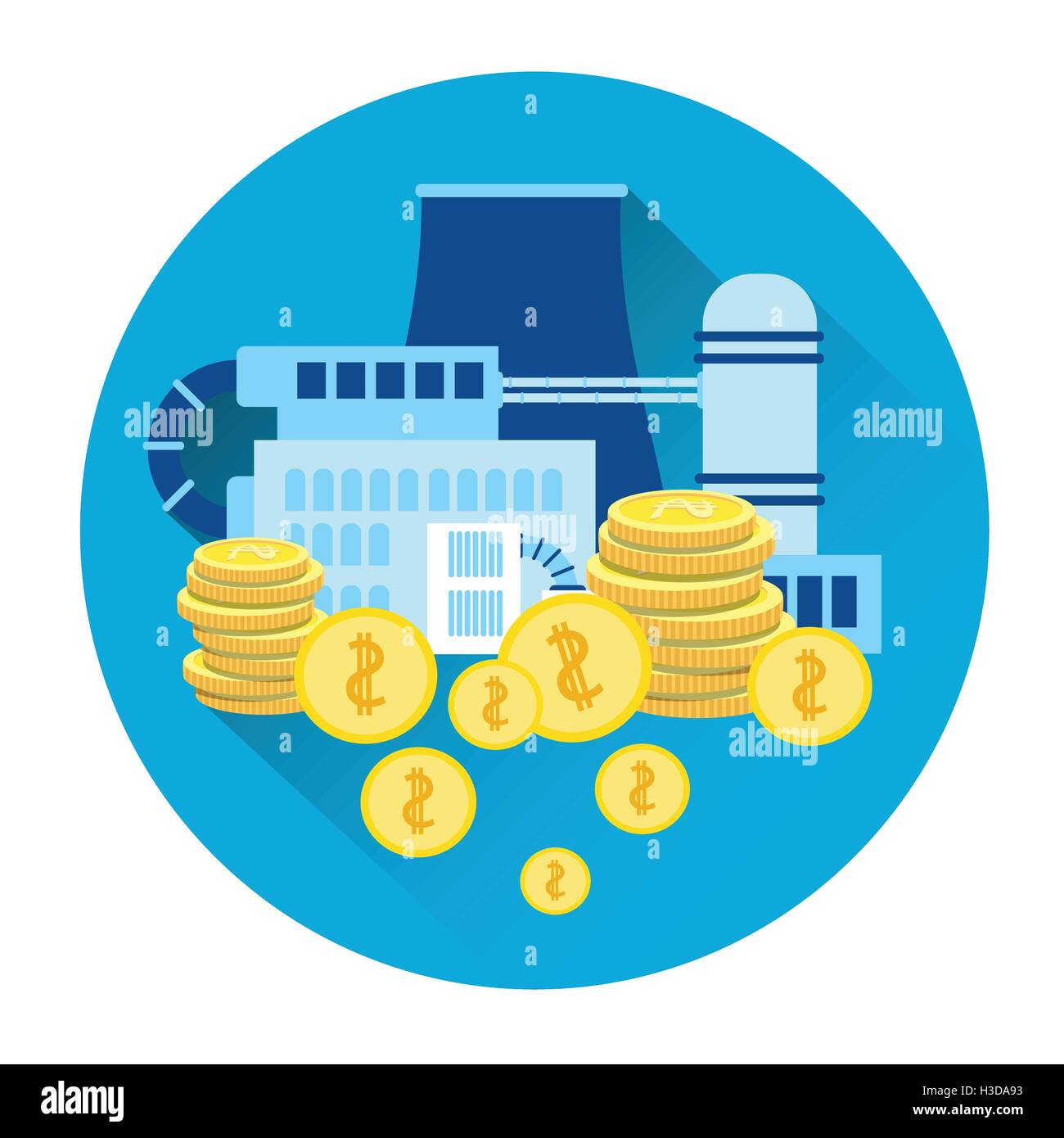Factory Production Plant Icon Industry Investment Concept Stock Vector ...
