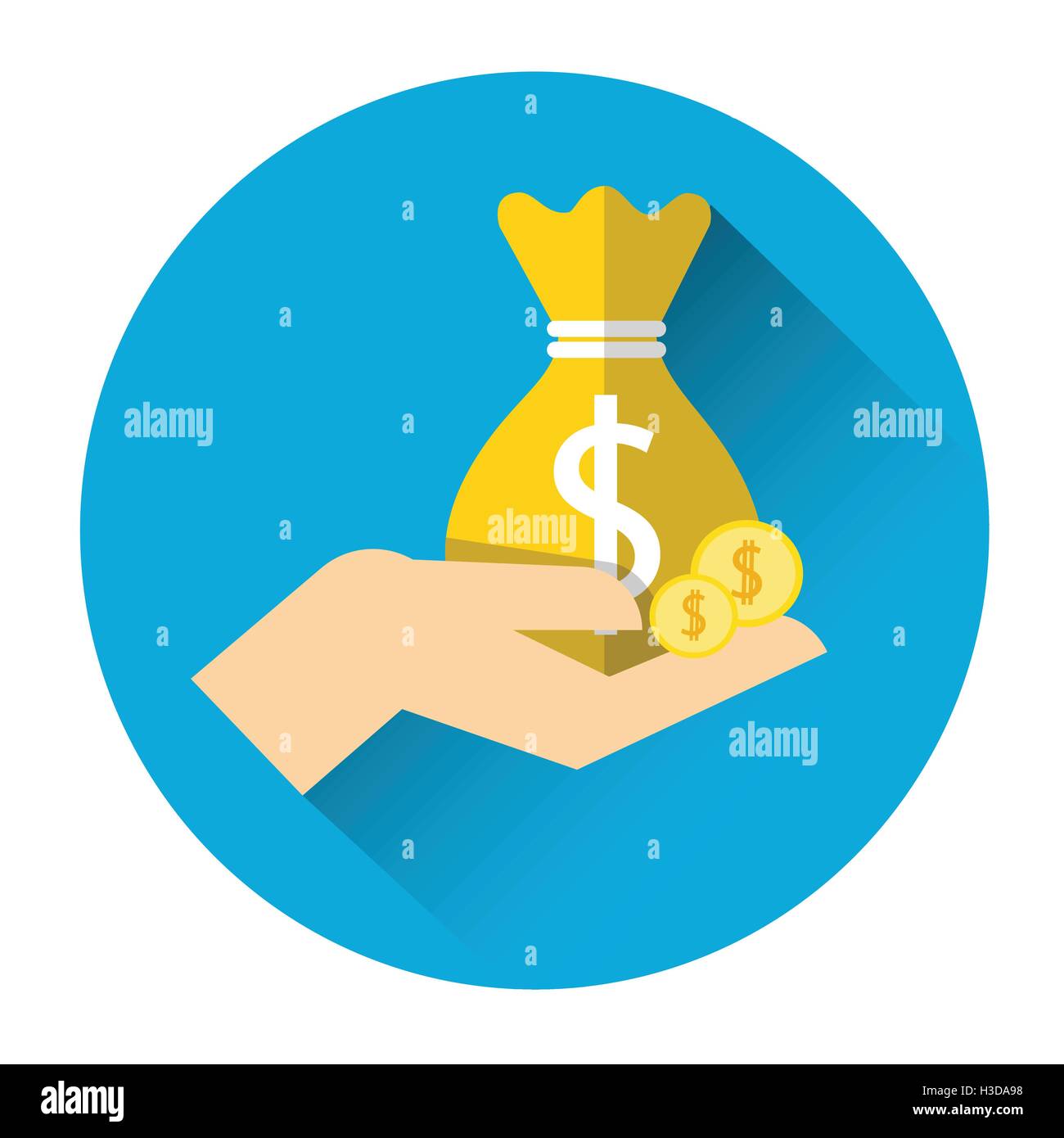 Hand Hold Money Bag With Coins Investing Icon Stock Vector Image & Art ...