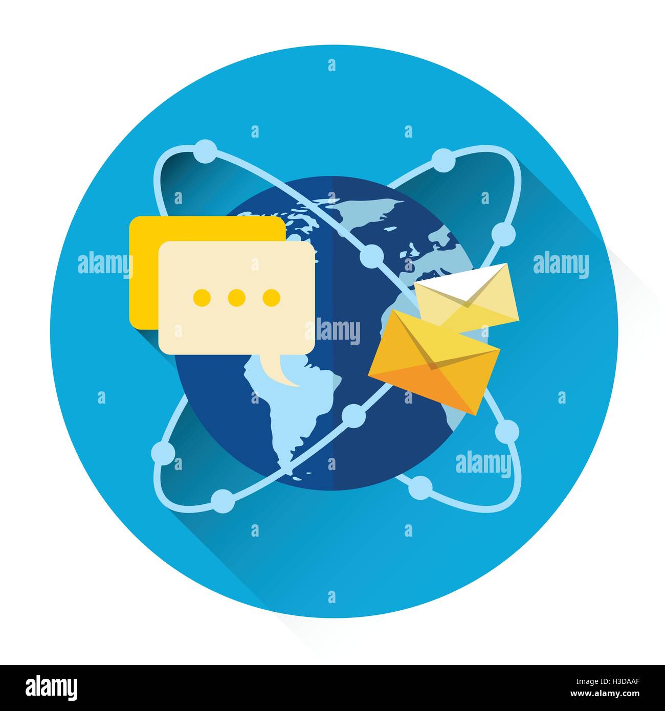 Global International Social Network Communication Icon Stock Vector ...