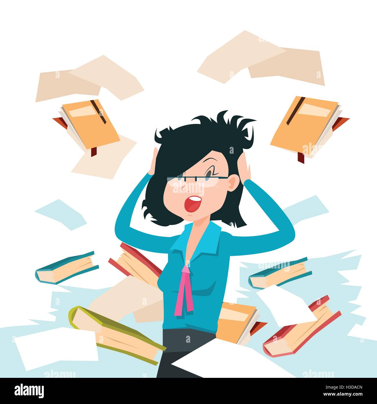 Stressed Business Woman Clip Art