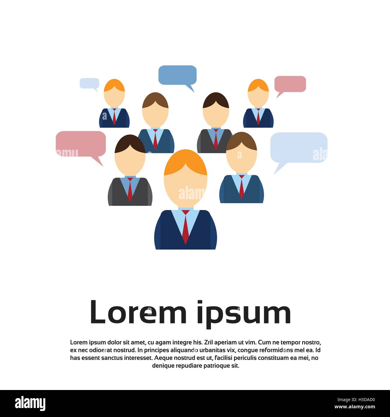 Business People Group Chat Communication Social Network Icons Stock ...