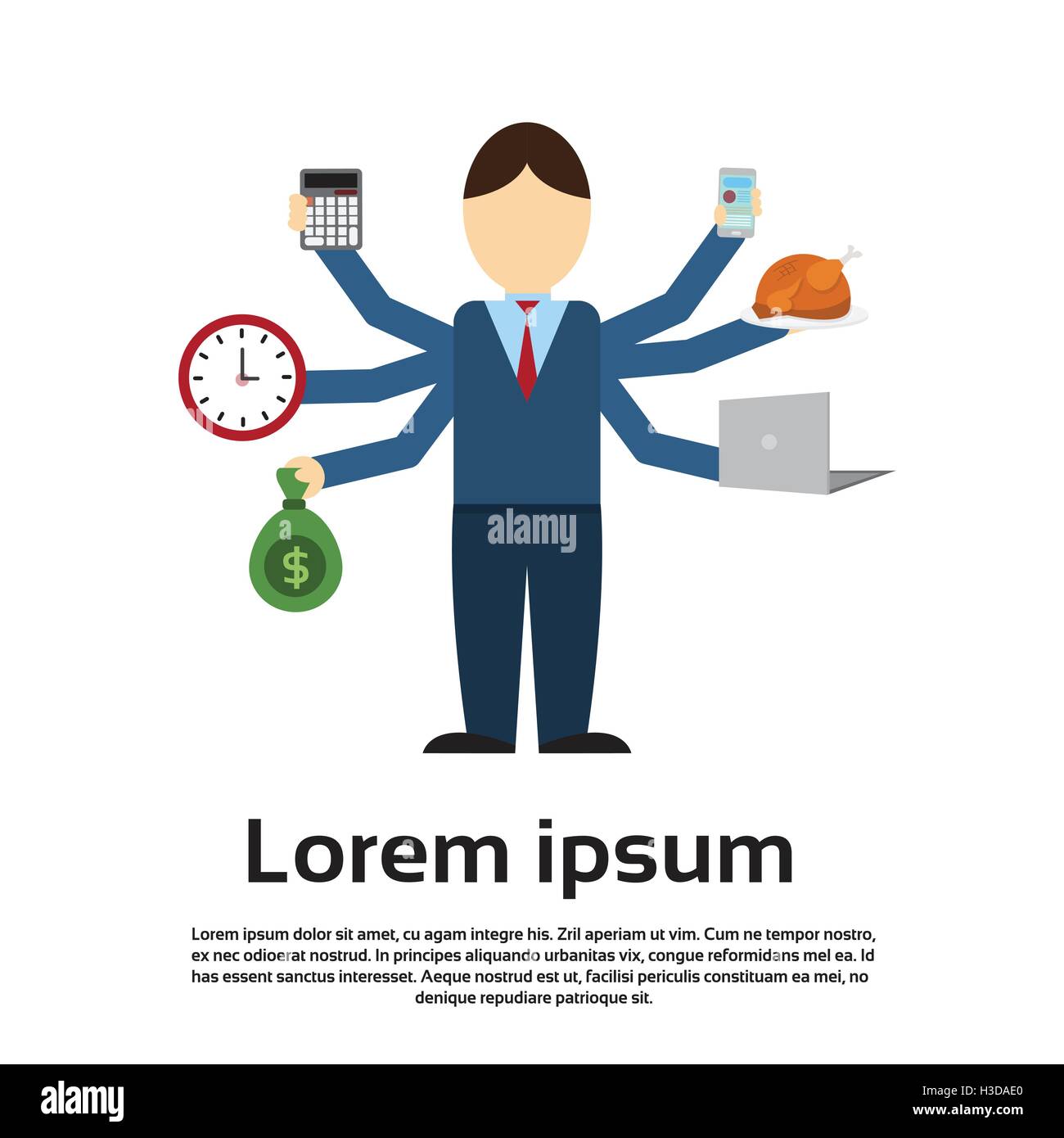 Multitasking businessperson Stock Vector Images - Alamy