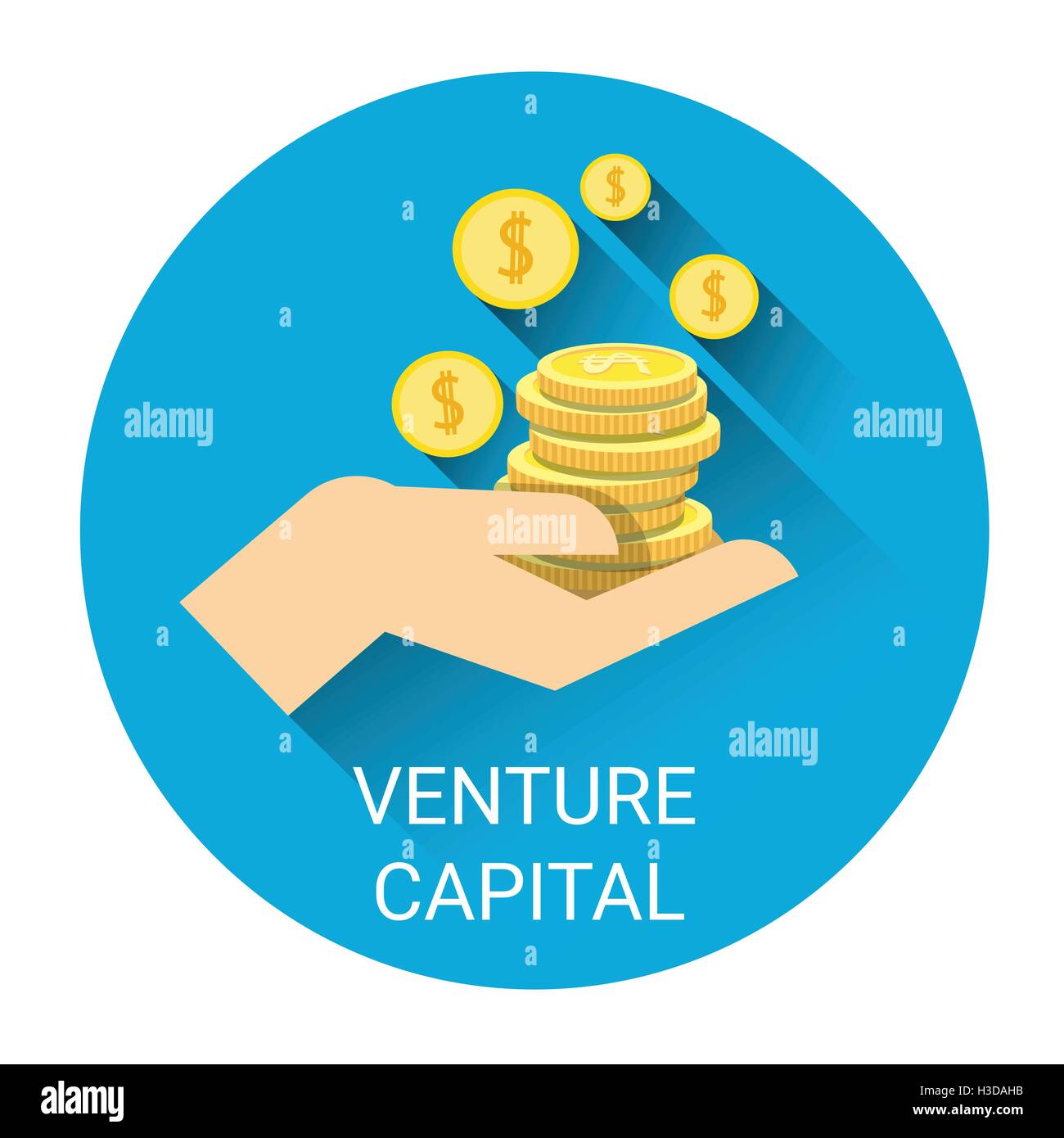Venture Capital Business Icon Hand With Money Coin Investment Concept ...