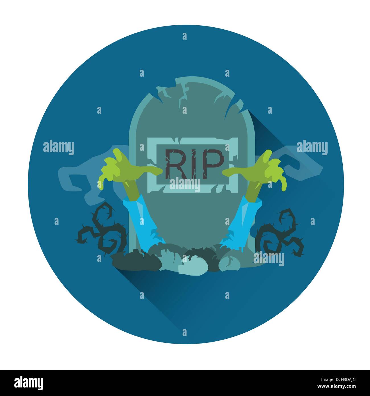 Tomb Grave RIP Stone Zombie Halloween Holiday Icon Stock Vector Image ...