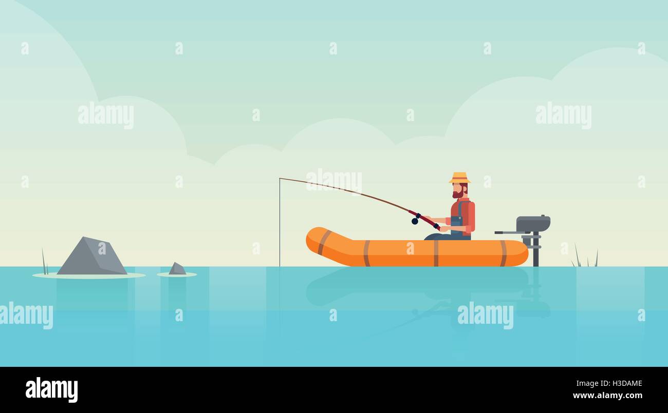In shore fishing boat Stock Vector Images - Alamy
