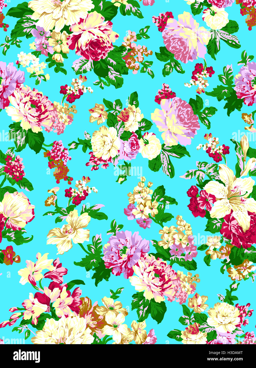 beautiful colorful seamless flower bunch graphics design Stock Photo ...