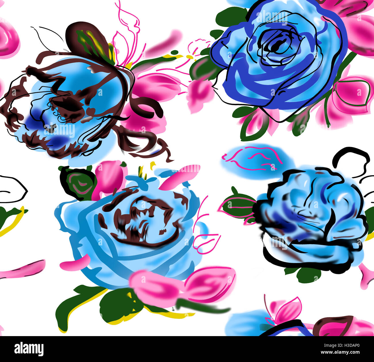 beautiful colorful seamless graphics flower design Stock Photo - Alamy