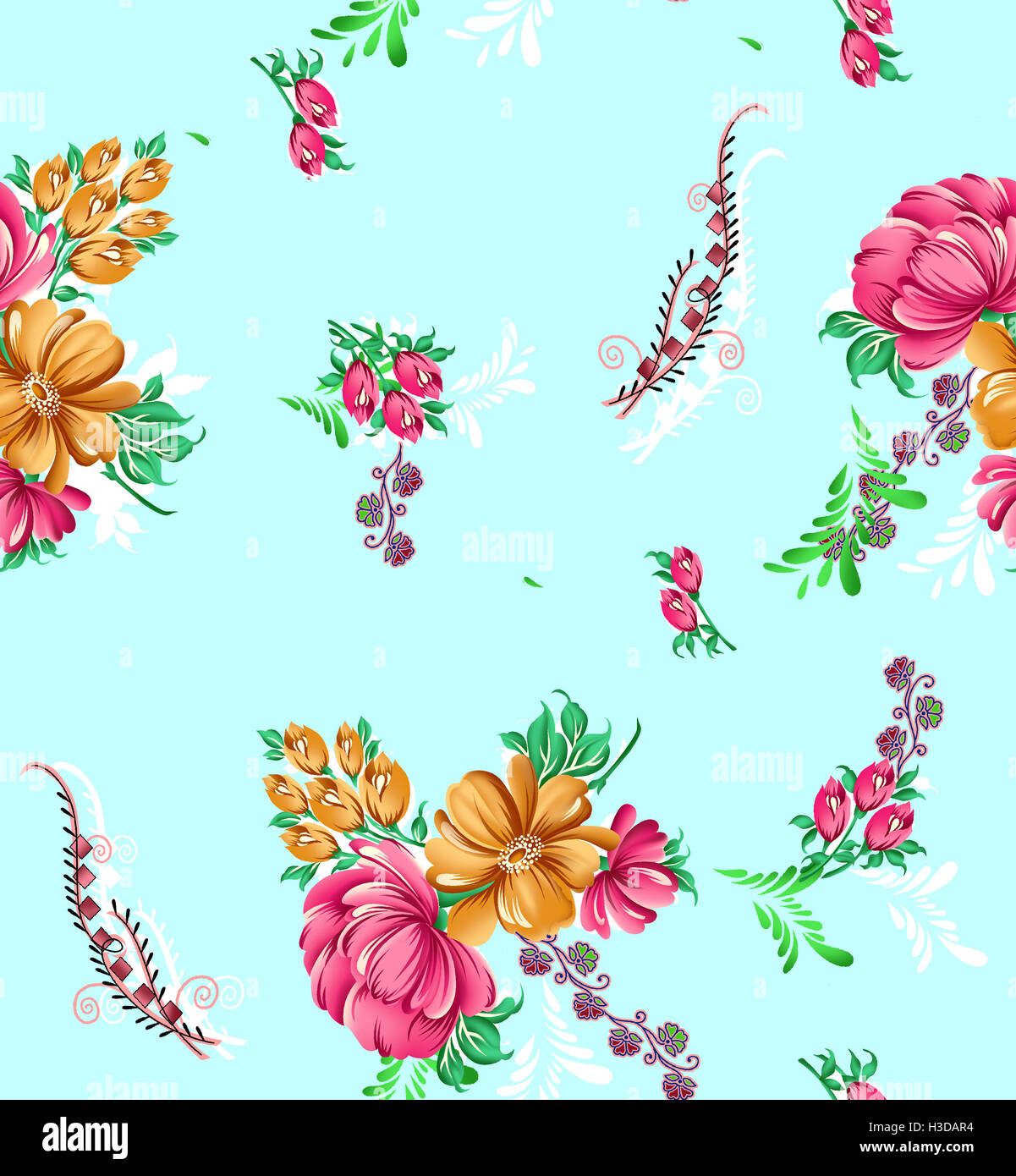 beautiful colorful seamless flower graphics design Stock Photo - Alamy