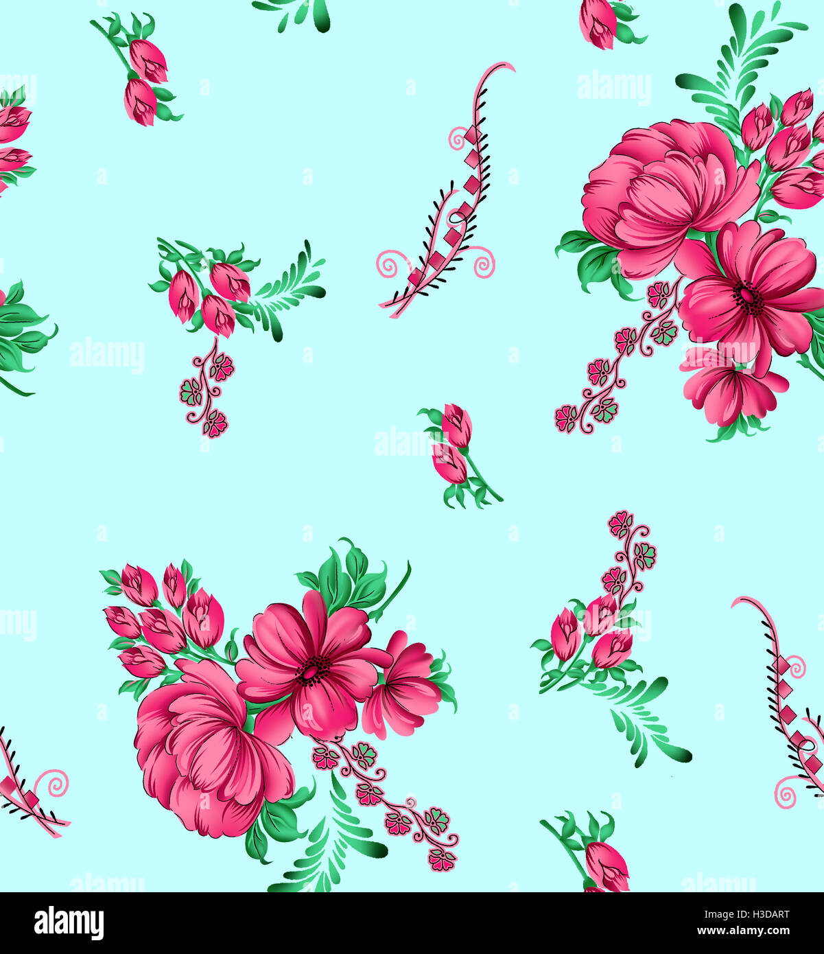 beautiful colorful seamless flower bunch design Stock Photo - Alamy