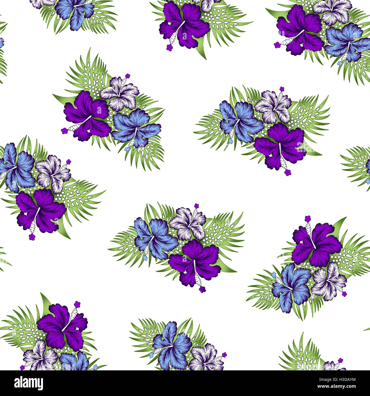 beautiful colorful seamless flower bunch pattern Stock Photo - Alamy