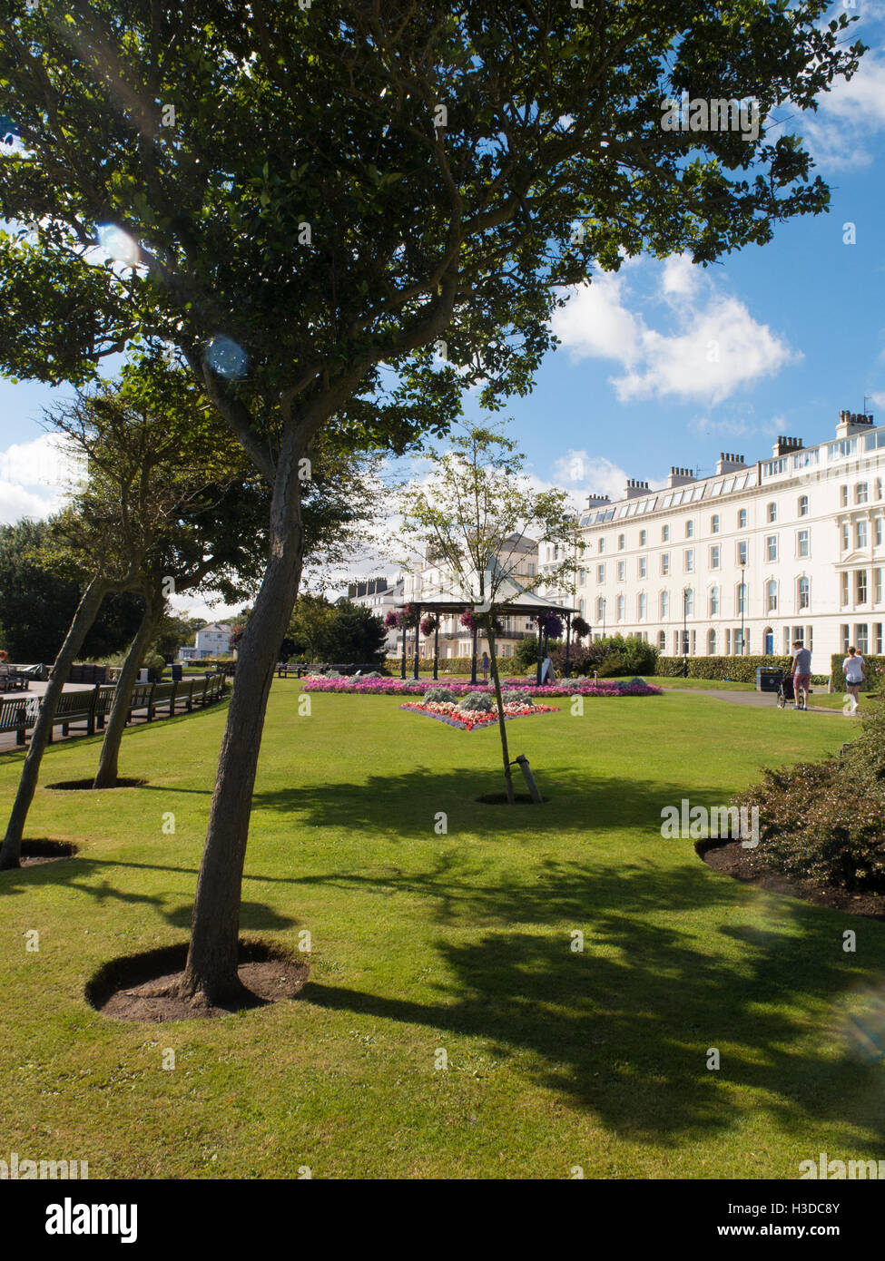 Filey Gardens Edwardian houses in distance Stock Photo - Alamy