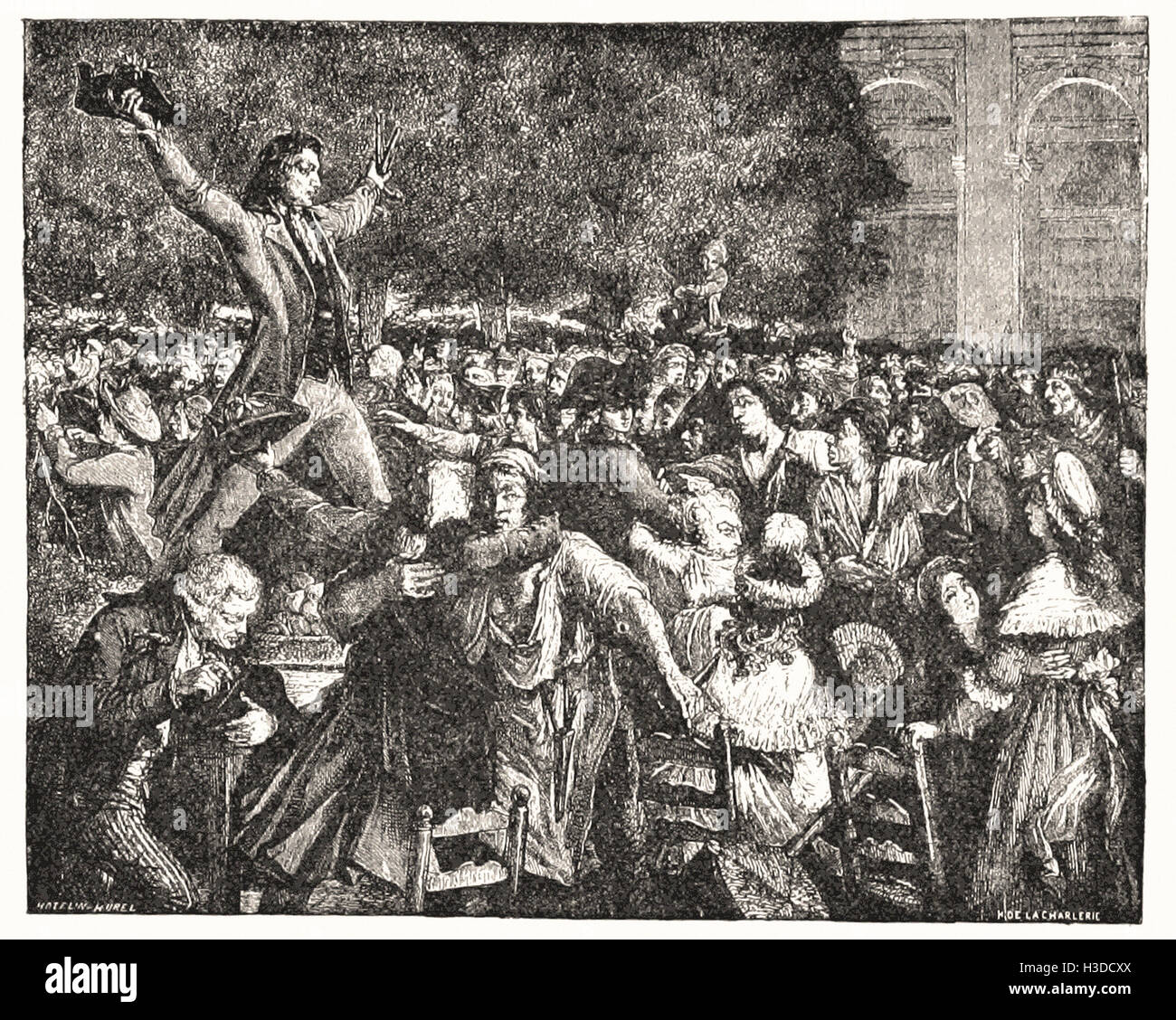 COMMOTION AT THE PALAIS ROYAL Stock Photo - Alamy