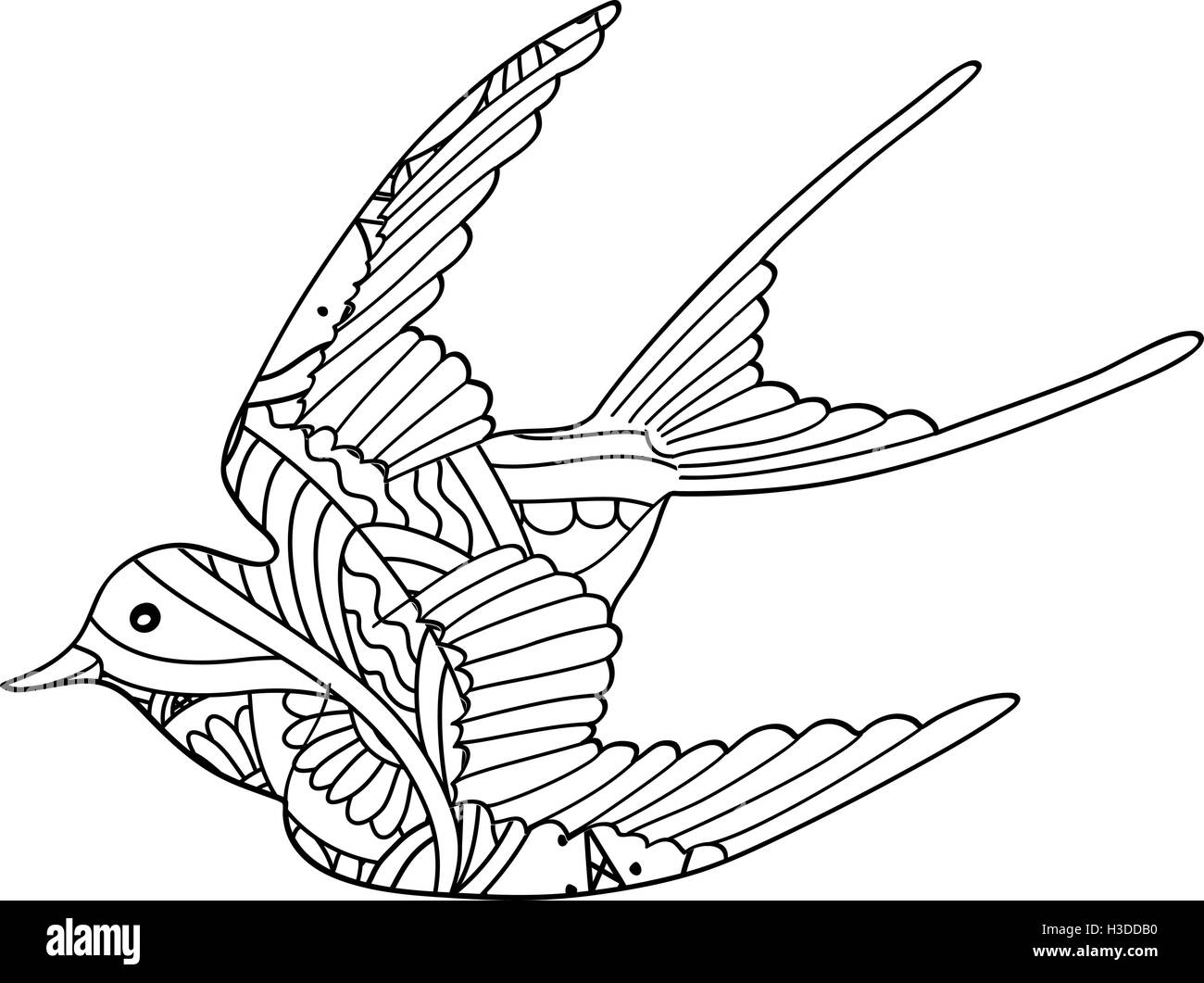 Beautiful flying bird coloring page hi-res stock photography and images ...