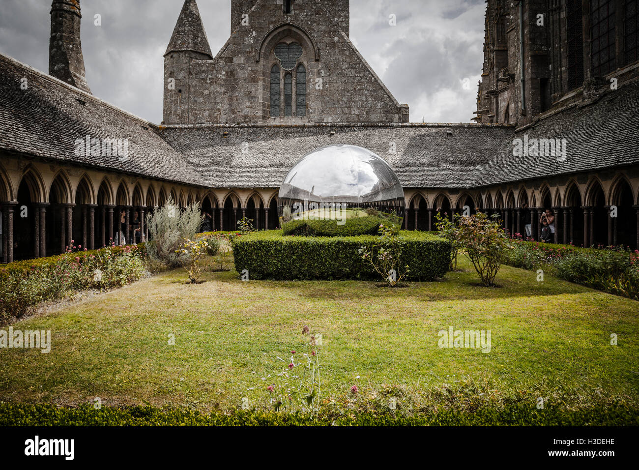 The monastery garden in the abbey of Mont Saint Michel. Normandy ...