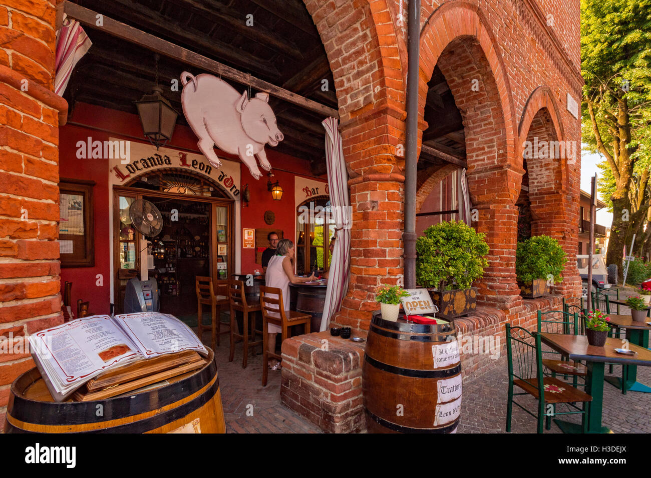 Italy Emilia Romagna Zibello Under the arcade of Pallavicino palace ...