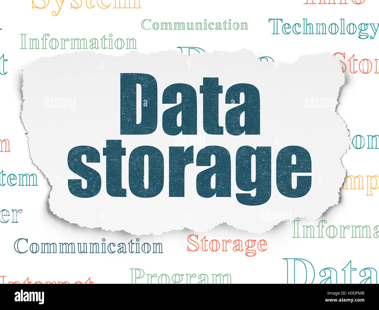 Data concept: Data Storage on Torn Paper background Stock Photo - Alamy