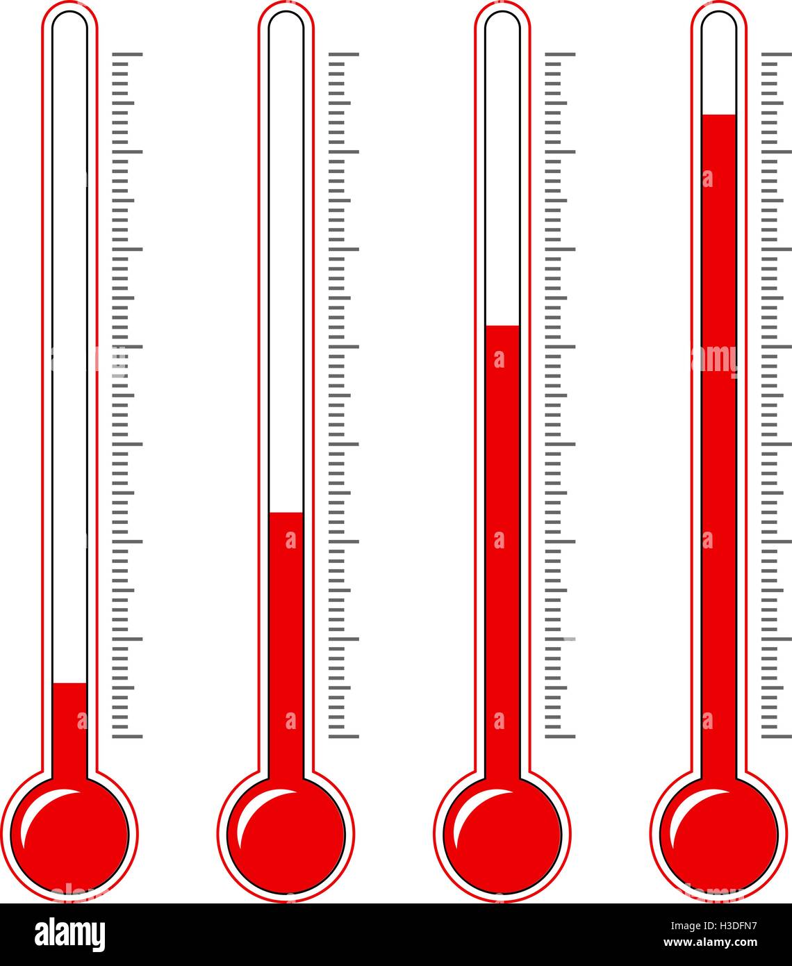 Thermometers different levels Stock Vector Image & Art - Alamy