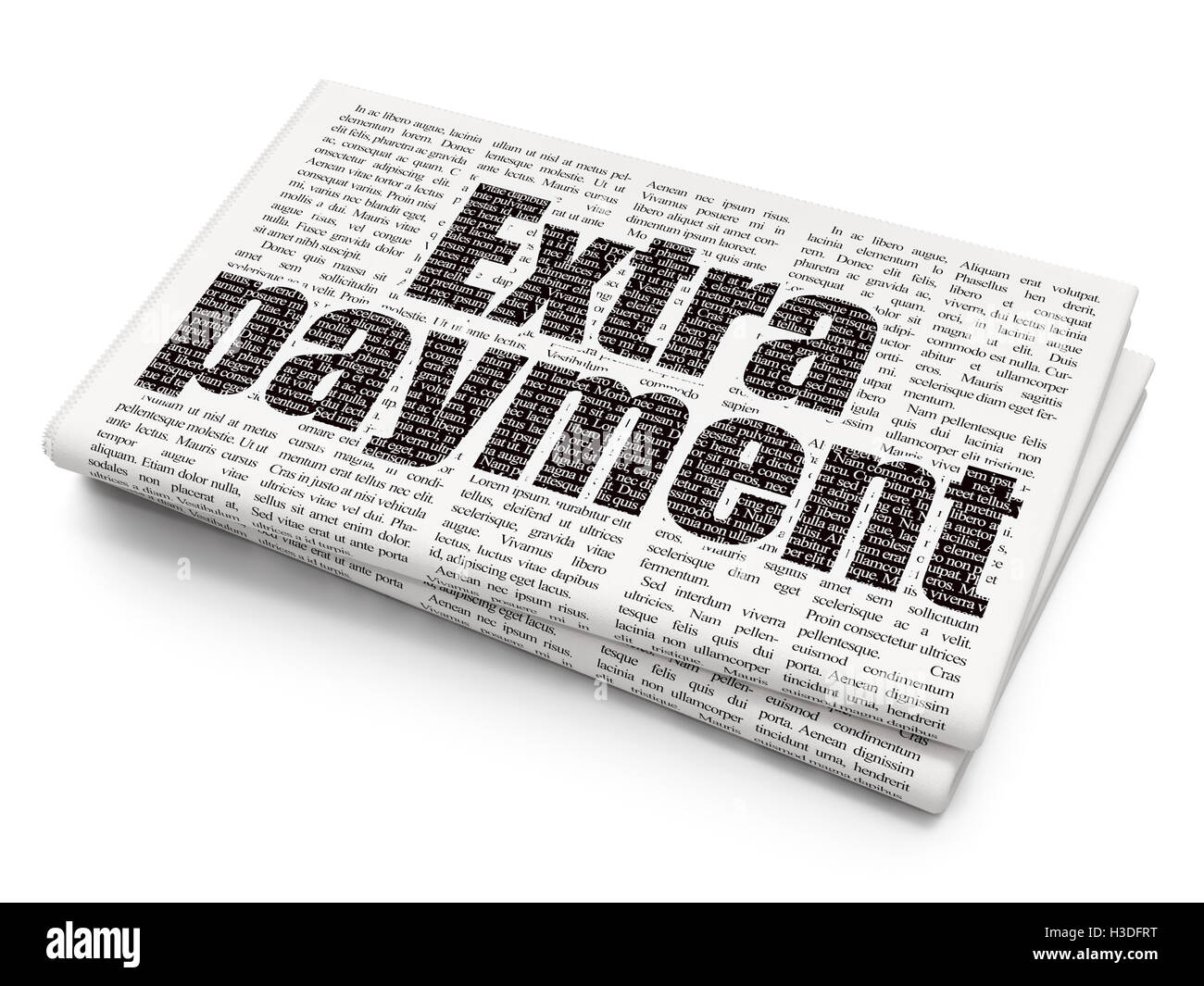 Money concept: Extra Payment on Newspaper background Stock Photo - Alamy