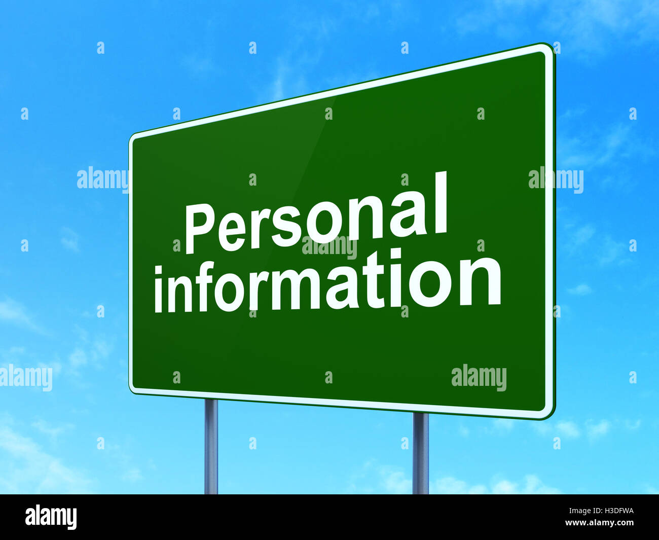 Security concept: Personal Information on road sign background Stock ...