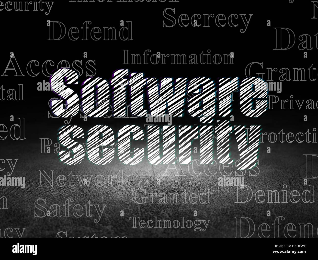 Protection concept: Software Security in grunge dark room Stock Photo ...