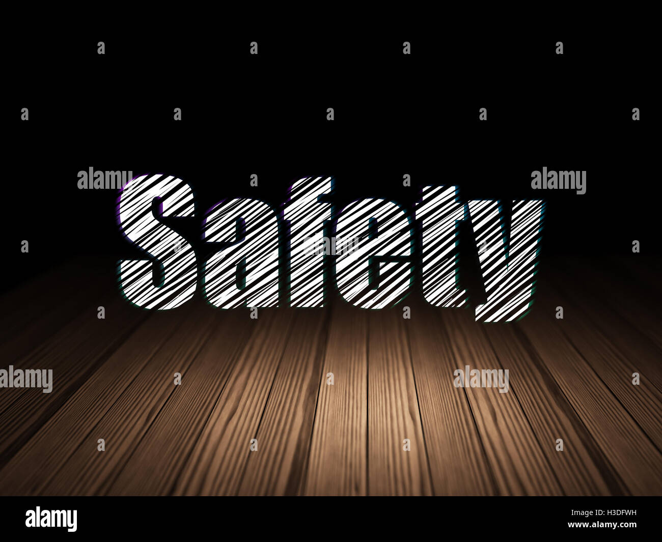 Safety concept: Safety in grunge dark room Stock Photo - Alamy