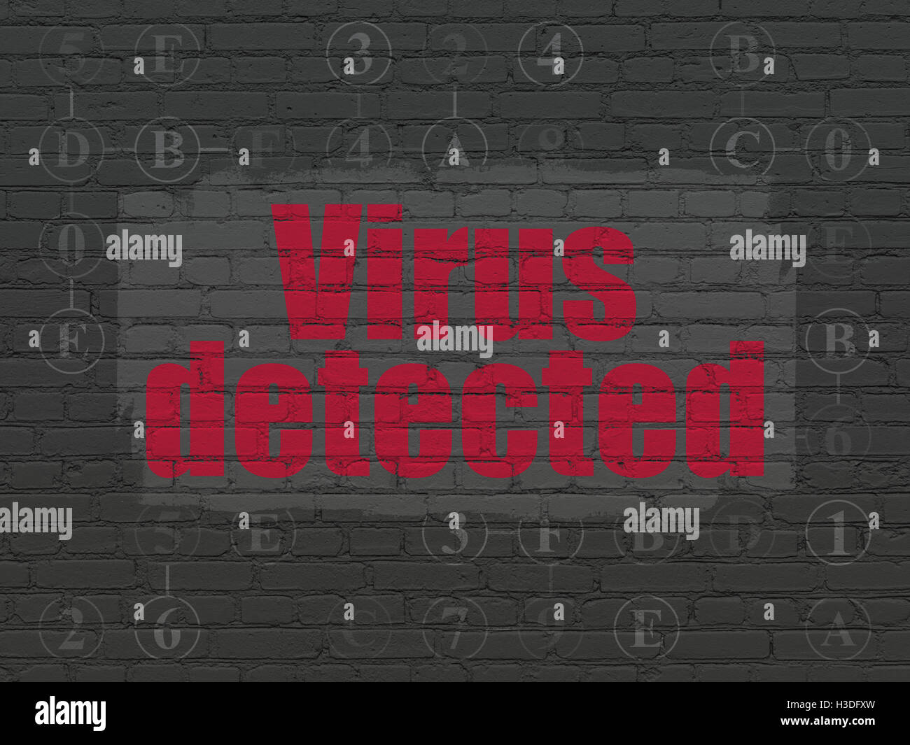 Security concept: Virus Detected on wall background Stock Photo - Alamy