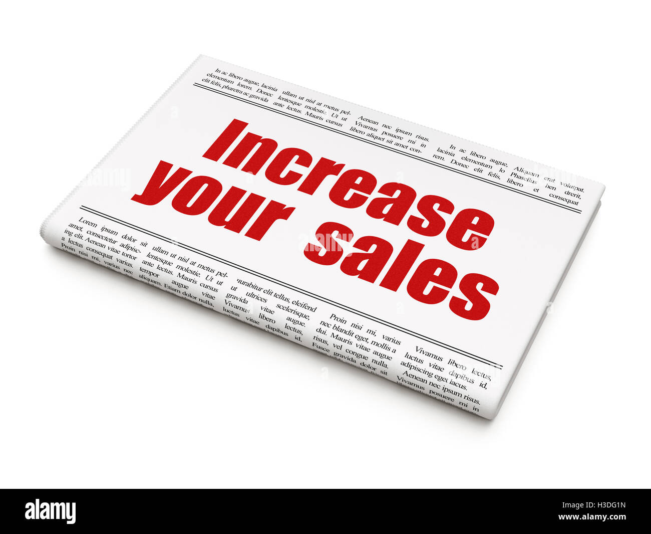 Finance concept: newspaper headline Increase Your Sales Stock Photo - Alamy