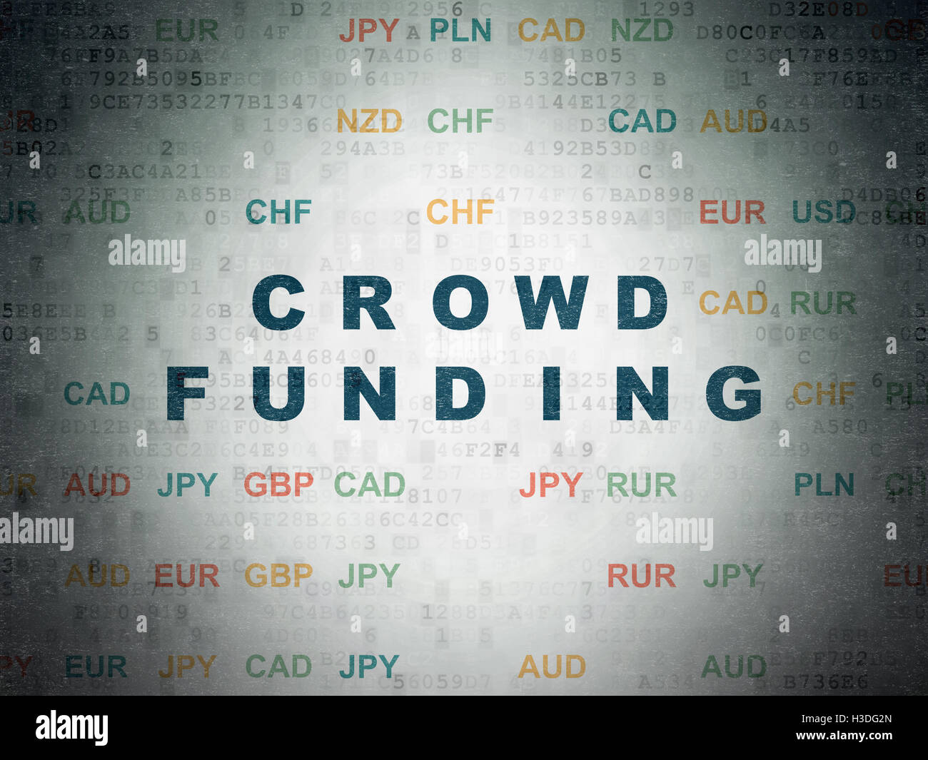Finance concept: Crowd Funding on Digital Data Paper background Stock ...