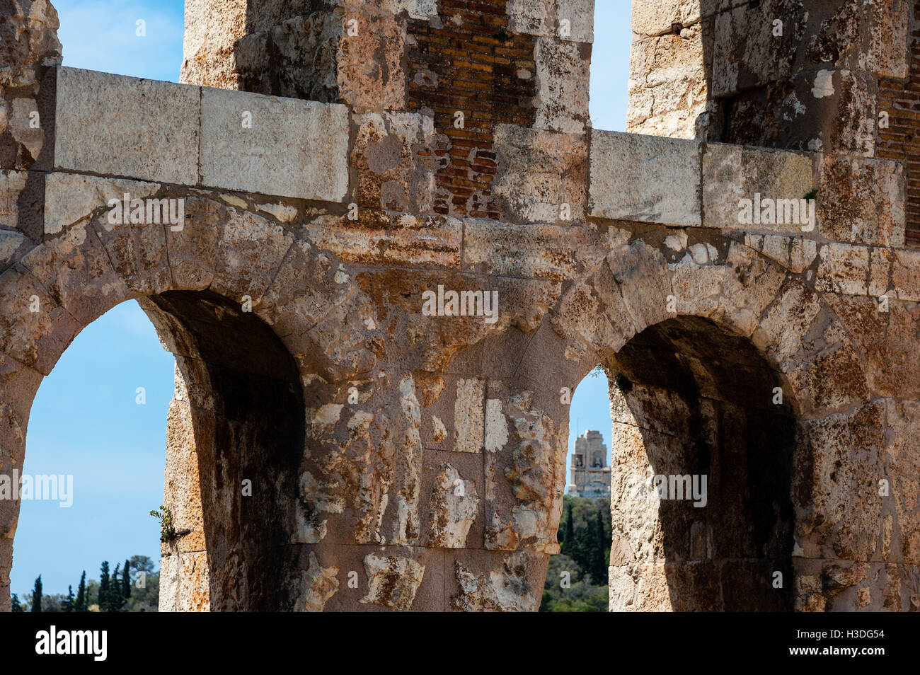 Greece, Athens. The Acropolis with several famous ancient strucures ...