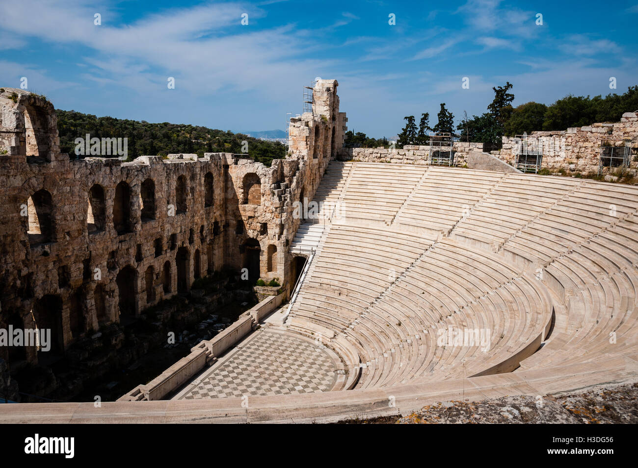 Greece, Athens. The Acropolis with several famous ancient strucures ...