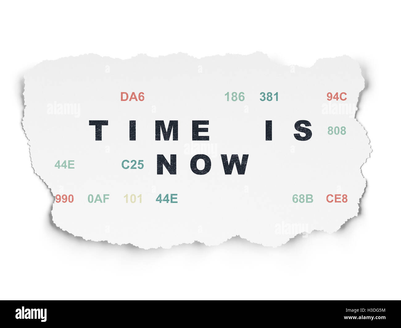Time concept: Time is Now on Torn Paper background Stock Photo - Alamy