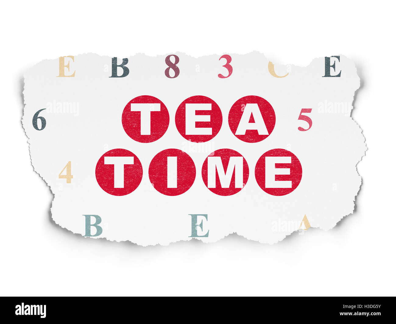 Timeline concept: Tea Time on Torn Paper background Stock Photo - Alamy