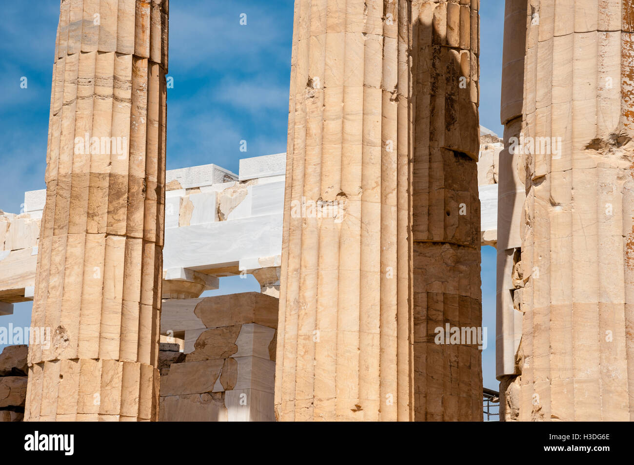 Greece, Athens. The Acropolis with several famous ancient strucures ...