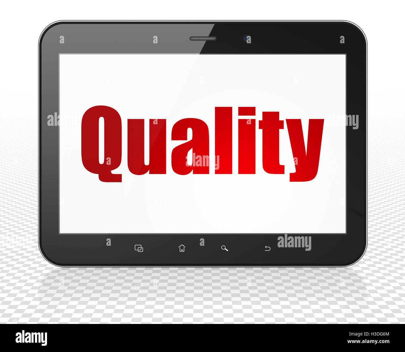 Marketing concept: Tablet Pc Computer with Quality on display Stock ...