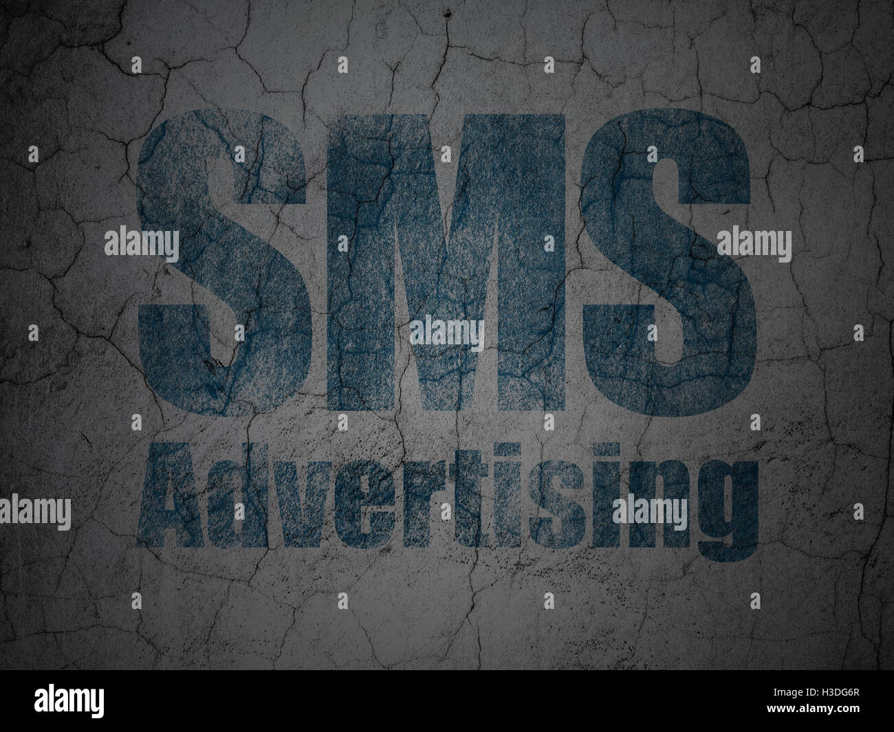 Marketing concept: SMS Advertising on grunge wall background Stock ...