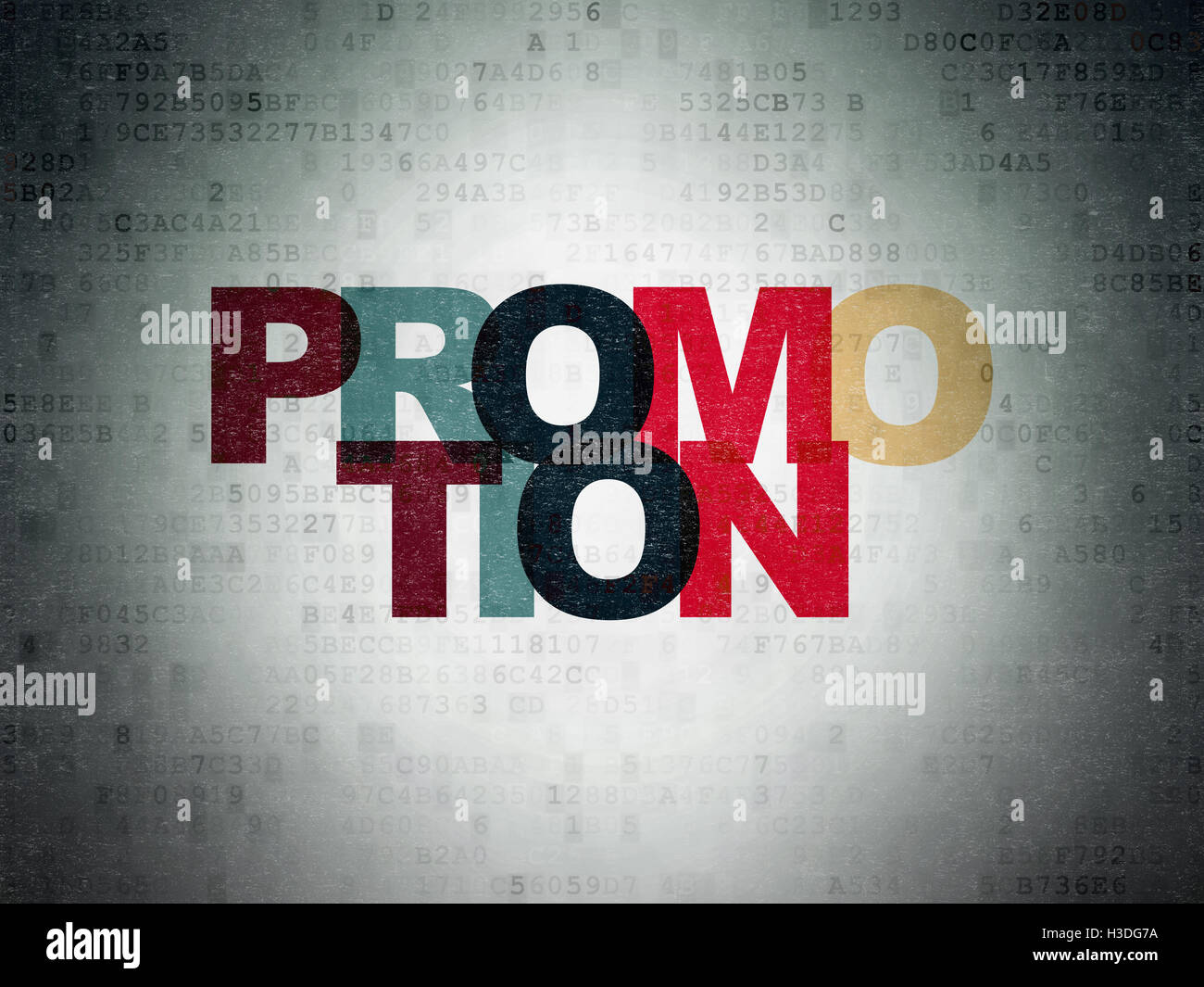 Advertising concept: Promotion on Digital Data Paper background Stock ...