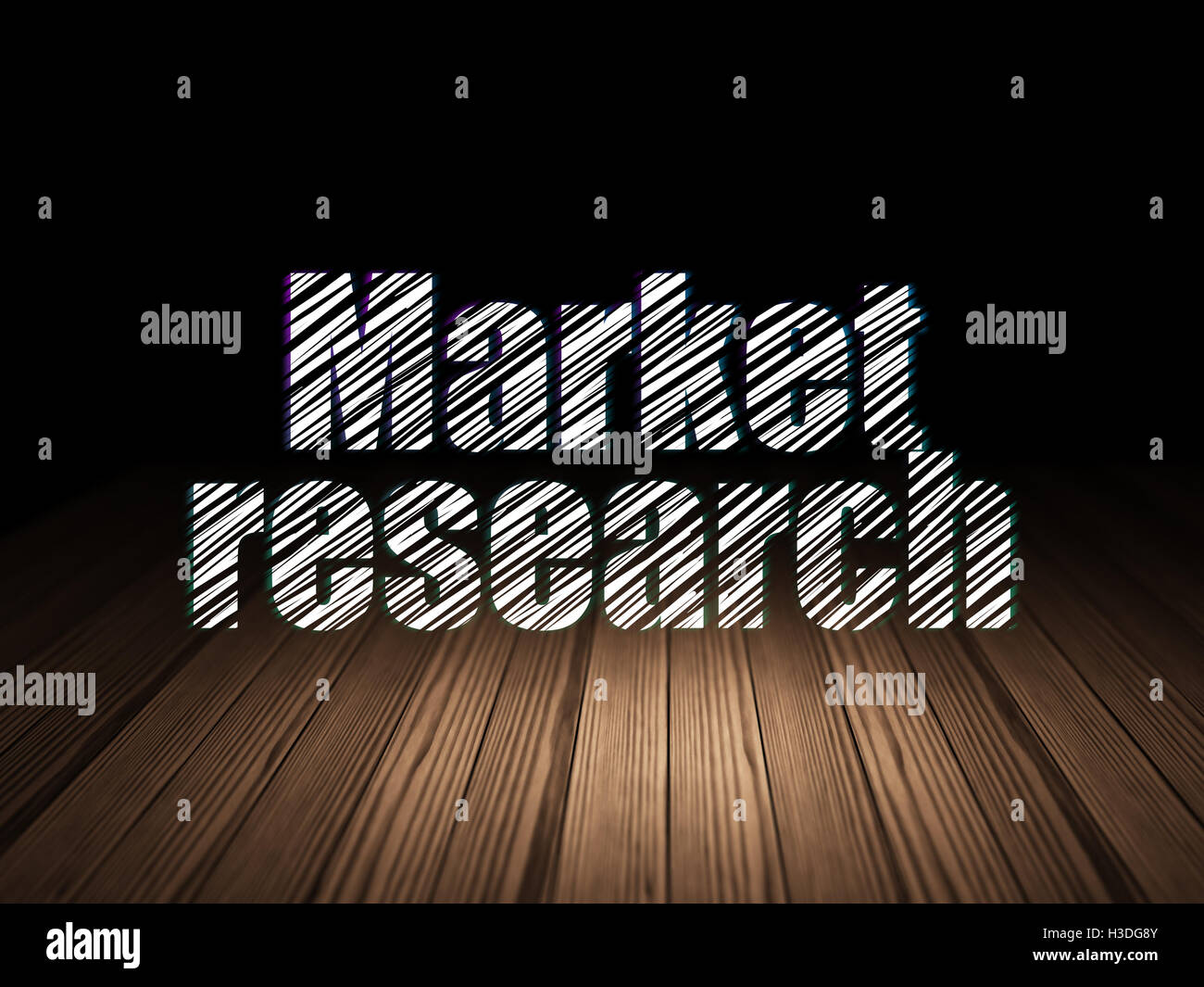 Advertising concept: Market Research in grunge dark room Stock Photo ...
