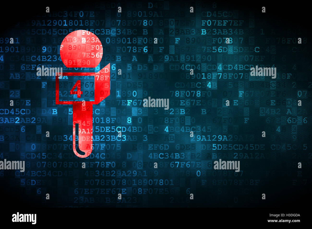 News concept: Microphone on digital background Stock Photo - Alamy